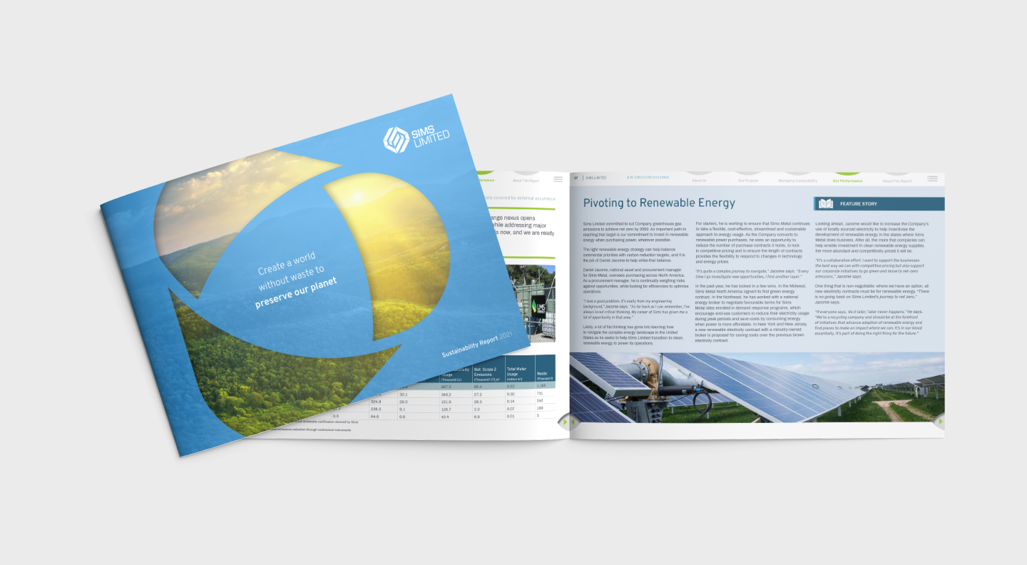 Sims Limited Releases Fiscal Year 2021 Sustainability Report - Sims Limited